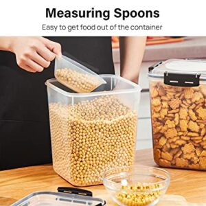 Kootek 5.3L(179Oz) Cereal Containers Storage with Lid for Pantry Organization and Storage, 4pcs Large Airtight Food Storage Containers for Cereal, Flour and Sugar with Pen, Labels, Measuring Spoon