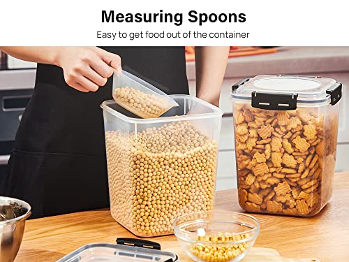 Kootek 5.3L(179Oz) Cereal Containers Storage with Lid for Pantry Organization and Storage, 4pcs Large Airtight Food Storage Containers for Cereal, Flour and Sugar with Pen, Labels, Measuring Spoon