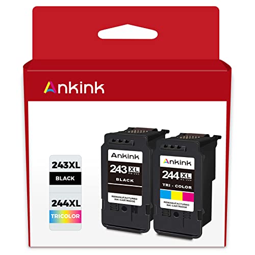 2X Capacity PG-243XL CL-244XL Ink Cartridges Black Color Combo for Canon 243 244 XL 245XL 246XL Fit for Cannon Pixma TR4520 MG2522 TS3322 TR4522 TS3122 MX490 MX492 MG2922 MG2520 Printer