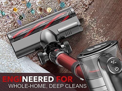 Stick Cordless Vacuum Cleaner with 2200mAh Powerful Lithium Batteries, Up to 35 Mins Runtime, 4 in 1 Lightweight Quiet Vacuum Cleaner Perfect for Hardwood Floor