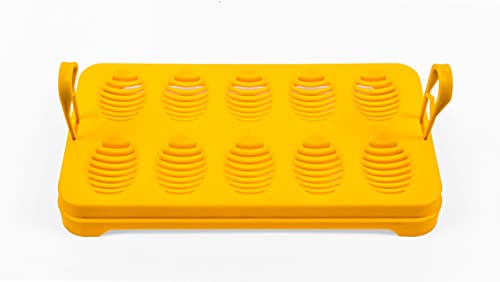 Easy Hatch Reptile Incubation Egg Trays; Each Tray Holds Reptile Eggs Over Incubation Substrate Fits Inside Reptile Incubation Box (3 Pack, Yellow)