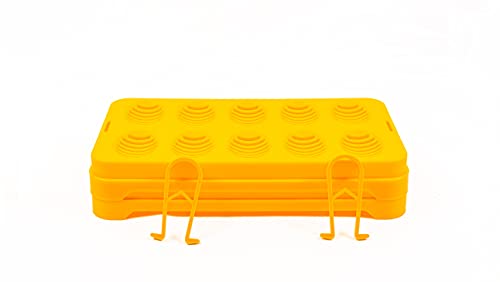 Easy Hatch Reptile Incubation Egg Trays; Each Tray Holds Reptile Eggs Over Incubation Substrate Fits Inside Reptile Incubation Box (3 Pack, Yellow)