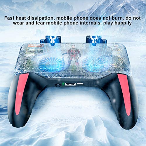 Smartphone Cooling Fans, Dual Cooling Fans, Mobile Phone Gamepad, Heat Dissipation Playing Games for Watching Film Smartphone(5000mah)