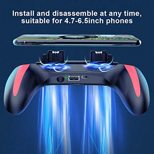 Smartphone Cooling Fans, Dual Cooling Fans, Mobile Phone Gamepad, Heat Dissipation Playing Games for Watching Film Smartphone(5000mah)