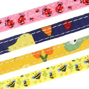 Giecooh Breakaway Cat Collar with Bells, 2 Pack Adjustable Pendant Safety Kitten Collars for Boys & Girls,Bee+Ladybug