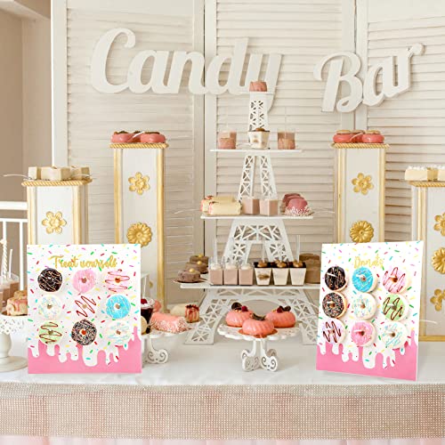 2 Pieces Donut Display Stand, Reusable Donut Holder Board, Party Wall Bagel Boards for Christmas Wedding Birthday Treat Holiday Gathering Parties