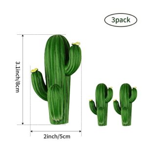 Cute Adhesive Hooks, Decorative Wall Hooks, Cactus Shaped Key Hooks for Home Apartment Entryway Decor-Wall Key Holder for Hanging Keys Purses, Double Sided Adhesive Wall Key Hooks-Green/3Pcs