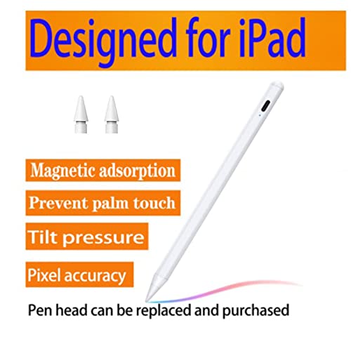 Stylus Pen with Tilt Sensitive & Palm Rejection, Active Pencil Compatible with (2018-2022) Apple iPad Pro 11/12.9 Inch, iPad 10.2 7/8/9th Generation, iPad Air 3rd/4th, iPad Mini 5/6th Gen