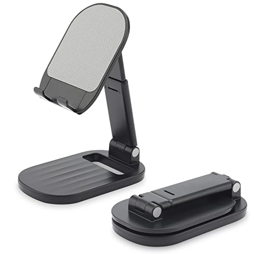 Fanlory Foldable Phone Stand for Desk - Adjustable Height Cell Phone Holder Portable Cellphone Cradle Desktop Dock Compatible with iPhone 13 Pro Max Mini, 12 11 XR X 8 7 6 Plus SE, 4-8'' Smartphone