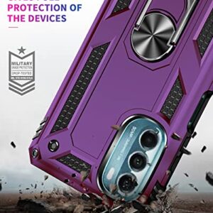 for Moto G 5G Case, Moto G 5G 2022 Phone Case with Screen Protector, [Military Grade 16ft. Drop Tested] Magnetic Ring Holder Kickstand Protective Phone Case for Motorola Moto G 5G (2022), Purple