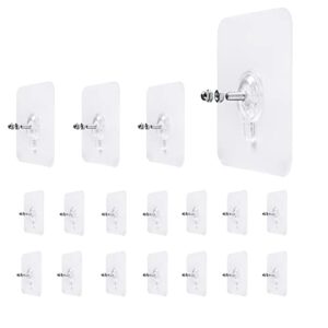 lajar 18 pcs screw free stickers for hanging, seamless screws for wall, adhesive wall mount hanging nails for bathroom kitchen (10mm)