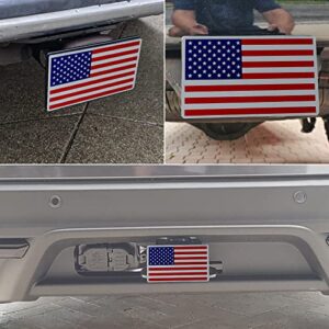 Winunite 2" Trailer Hitch Cover with Locking Pin for Rear Tow Receiver Classic USA American Flag Hitch Receiver Cover for Trucks Cars