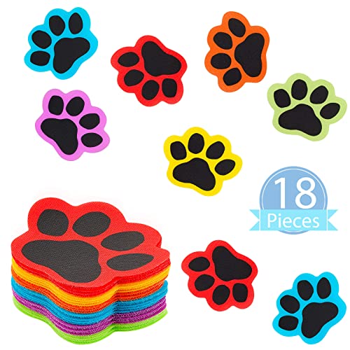 Outus Paws Carpet Markers Paw Prints Floor Markers Paw Carpet Dots for Classroom Home, 5 Inches(18 Pieces)