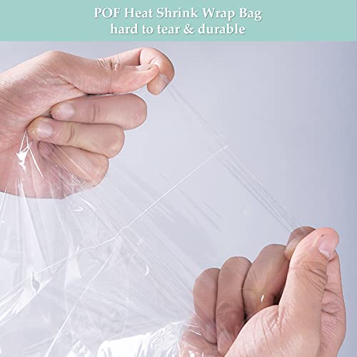 DIRBUY Shrink Wrap Bags - 300PCS Heat Plastic Shrink Wrap - PVC Clear Heat Shrink Wrap Shrink Film Bag for Shoes, Presents, Packaging, Homemade DIY Projects (14 x 20 inch, 6 x10 inch)