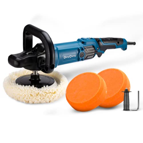 DongCheng Buffer Polisher, 1250W Car Buffer with 600-3500 RPM. 7 Inch Mini Polisher with 8 Variable Speed, Detachable D-shape Handle, Car Buffer Waxer for Car/Boats Detailing and Waxing