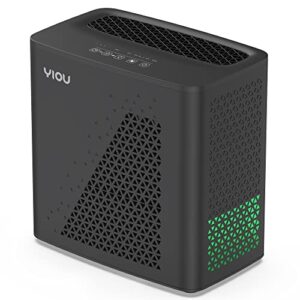 yiou air purifiers for home large room up to 547 ft², h13 true hepa air filter 20db air cleaner odor for allergies smoke dust pollen, midnight black, 11.5 * 6.93 * 11.69 inch (air purifier r1)