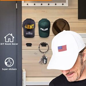 Aurofyx Hat Rack, Hat Hooks Organizer for Baseball Caps for Wall, No Drilling Sticky Wall Hat Holder Hanger 12-Pack