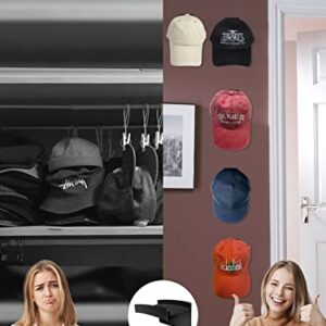 Aurofyx Hat Rack, Hat Hooks Organizer for Baseball Caps for Wall, No Drilling Sticky Wall Hat Holder Hanger 12-Pack