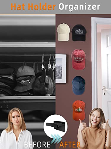 Aurofyx Hat Rack, Hat Hooks Organizer for Baseball Caps for Wall, No Drilling Sticky Wall Hat Holder Hanger 12-Pack