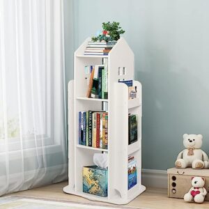 nisorpa rotating bookshelf 360 display floor standing bookcase spinning shelf storage rack freestanding storage organizer holder book rack for kids&adults multi-functional bookshelf organizer