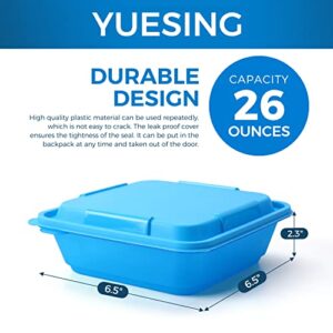 YUESING [30 Pack Bento Box Plastic Reusable Food Storage Containers with Lids Lunch Meal Prep Container for Food and Salad (26oz Square Freezer Container for Food) BPA Free Fridge Dishwasher Safe