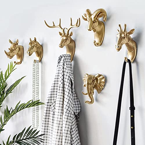 MAXVITAVELA 6 Pack Creative Antlers Coat Hooks/ Single Wall Hook, Hooks Mounted for Coat, Bag, Towel, Key, Wall, Hook Rack, Hanging Coats Bathroom Entryway, Decorative Gift