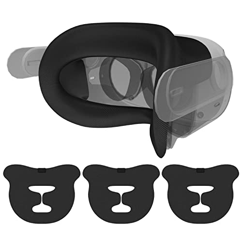 VR Face Cover, SEVENKA Breathable VR Mask for Meta Oculus Quest 2 Workout Supernatural, Compatible with Virtual Reality Headsets Oculus Quest 2, Reusable & Sweat Absorbing & Defogging & Washable(3pcs)