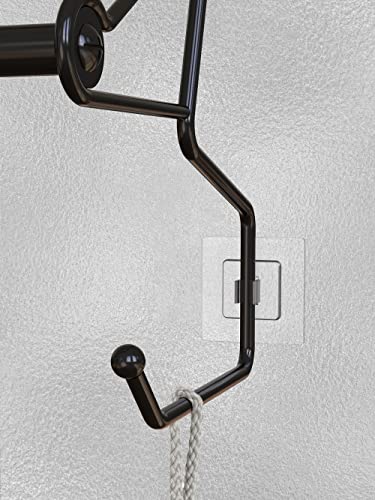 Elbourn Adjustable Over The Door Triple Towel Rack with Hooks, Towel Bar Hanger for Bathroom, Black