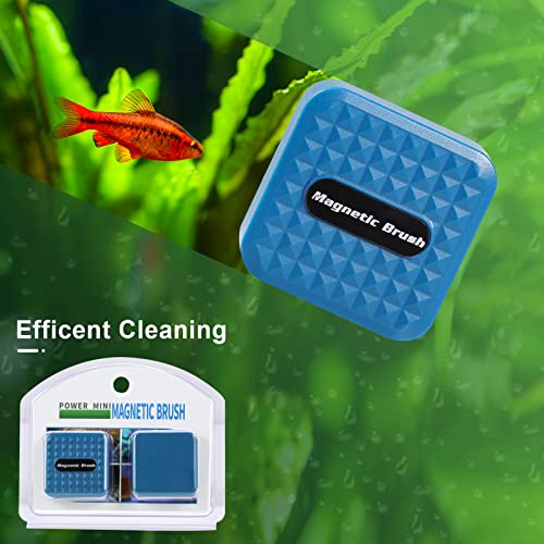 Learay Magnetic Aquarium Algae Scraper, Fish Tank Glass Cleaner Brush, Floating Algae Magnet Cleaning Tool Scrubber Brush Algae Remover for Aquarium Scrubber Brush with Non-Slip Handle(Mini)