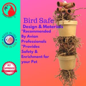 Bonka Bird Toys 3867 Duo Money Pot Medium Large Bird Toy Treat Box Foraging Paper Chew Coin Tube Shred African Grey Amazon Conures and Other Similar Birds