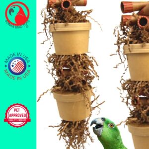 Bonka Bird Toys 3867 Duo Money Pot Medium Large Bird Toy Treat Box Foraging Paper Chew Coin Tube Shred African Grey Amazon Conures and Other Similar Birds