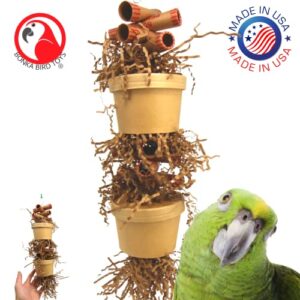 Bonka Bird Toys 3867 Duo Money Pot Medium Large Bird Toy Treat Box Foraging Paper Chew Coin Tube Shred African Grey Amazon Conures and Other Similar Birds