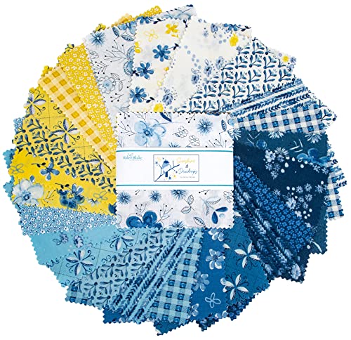 Sunshine & Dewdrops Riley Blake 5-inch Stacker by Sandy Gervais, 42 Precut Fabric Quilt Squares