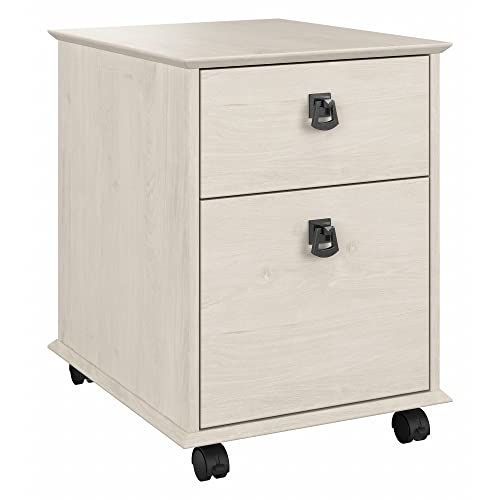 Bush Furniture Homestead Farmhouse Mobile File Cabinet, Linen White Oak