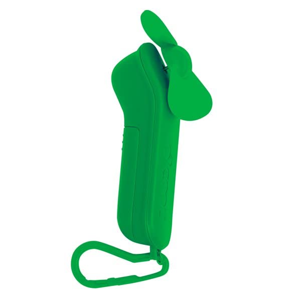 Battery Powered Pocket Sized Fan With Carabiner, Green