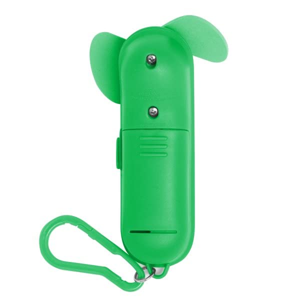 Battery Powered Pocket Sized Fan With Carabiner, Green