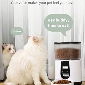 Automatic Cat Feeders, 4L Pet Food Dispenser with Programmable Timer, Dry Food Meal Portion Size Control, Pet Food Feeder for Small & Medium Cats Dogs, Desiccant Bag, Voice Recorder