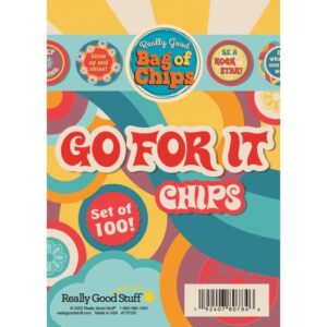 Really Good Stuff Classroom Go for It Chips – Set of 100 with 50 Unique Messages – Encourage Positive Feelings & Confidence –Social-Emotional Learning – SEL for The Home and Classroom