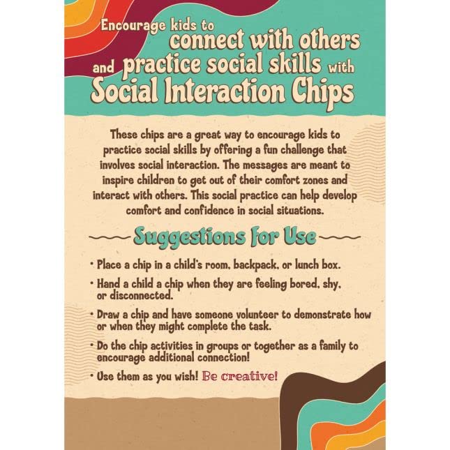 Really Good Stuff Classroom Social Interaction Chips – Set of 40 – Practice Social Skills & Communication with Others –Encourage Confidence – Social-Emotional Learning – SEL for the Home and Classroom