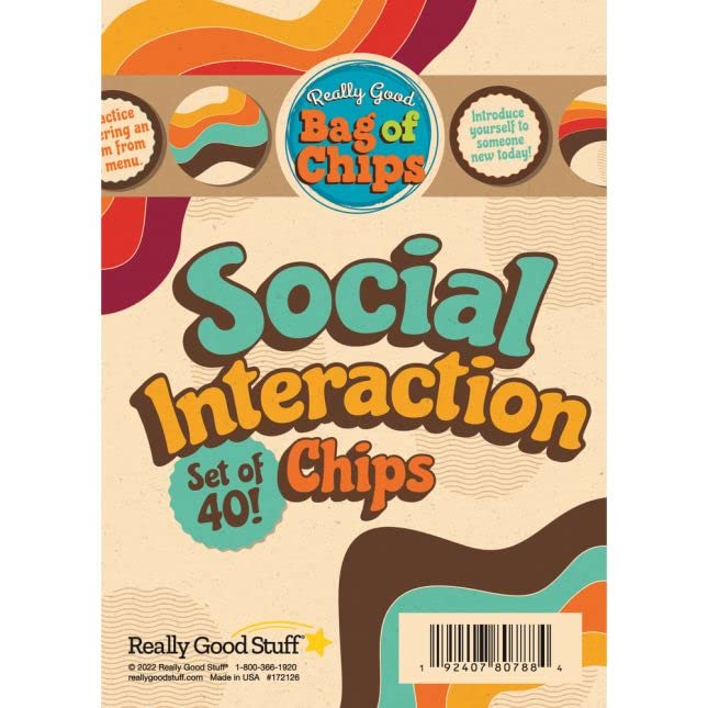 Really Good Stuff Classroom Social Interaction Chips – Set of 40 – Practice Social Skills & Communication with Others –Encourage Confidence – Social-Emotional Learning – SEL for the Home and Classroom