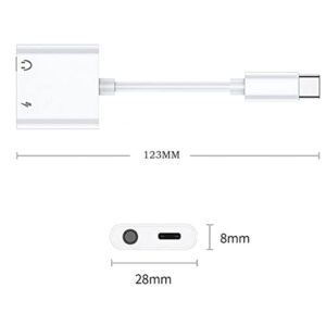 USB-C to 3.5mm and Dual USB-C Headphone Charging Adapter,2 in 1 Type C to Aux Audio Jack with PD Fast Charging Compatible with Samsung S22/S21 Note20/10 Pixel 5/4 iPad Pro Air.(2Pack)