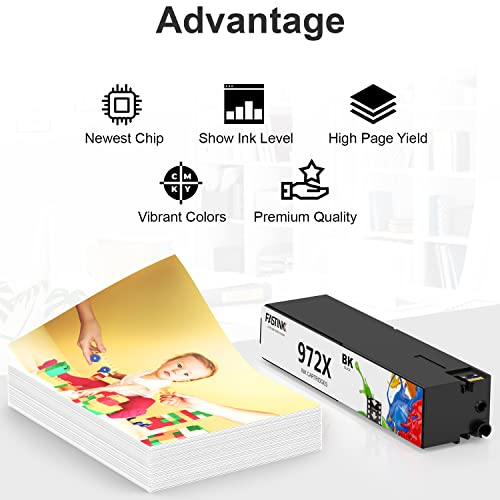 FASTINK Compatible for HP 972X Ink Cartridge High Yield Works with HP PageWide Pro 477dw 577dw 452dw 552dw 452dn 477dn 552dn 577z PageWide Managed P55250dw P57750dw Printer, 1 Black