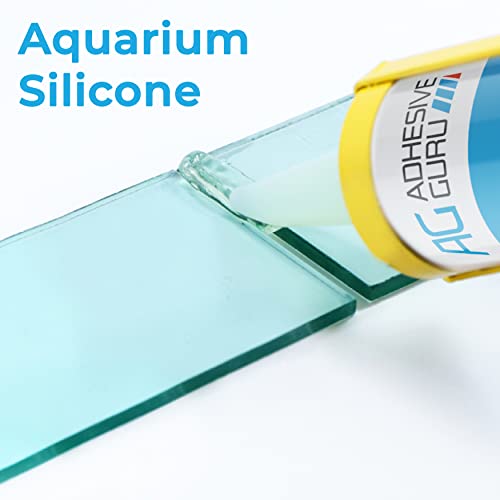 Aquarium Silicone Sealant Clear (4 x 10.4 fl oz) 100% Clear, Solvent Free High Elasticity, Safe for Fresh and Saltwater, Rapid Curing Transparent, 4 Pack