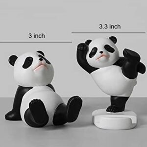 Phone Stand Desk Accessories Resin Panda Figurines Home Decor Decorative Tabletop Ornaments Cute Phone Holder