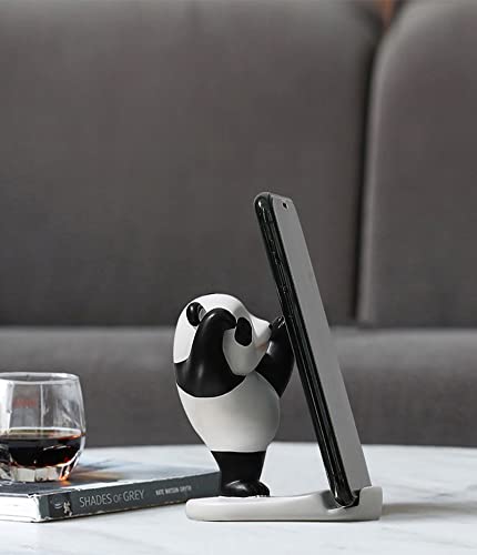 Phone Stand Desk Accessories Resin Panda Figurines Home Decor Decorative Tabletop Ornaments Cute Phone Holder