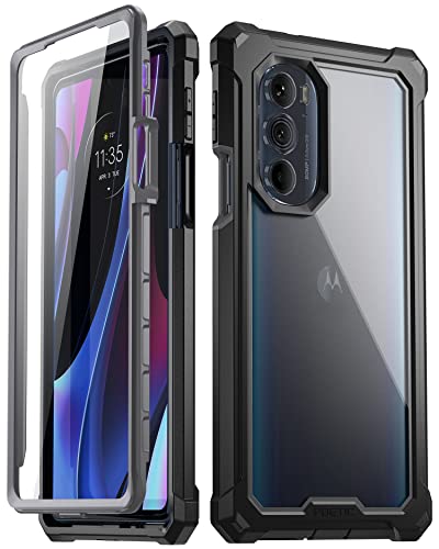 Poetic Guardian Series Case Designed for Motorola Edge Plus 5G 6.7" (2022) / Edge+ 5G UW (2022), Model # XT2201,Full Body Hybrid Shockproof Bumper Cover with Built-in Screen Protector, Black/Clear