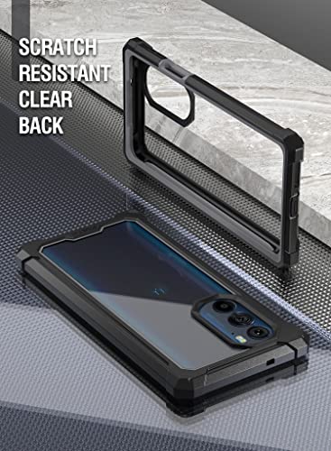 Poetic Guardian Series Case Designed for Motorola Edge Plus 5G 6.7" (2022) / Edge+ 5G UW (2022), Model # XT2201,Full Body Hybrid Shockproof Bumper Cover with Built-in Screen Protector, Black/Clear