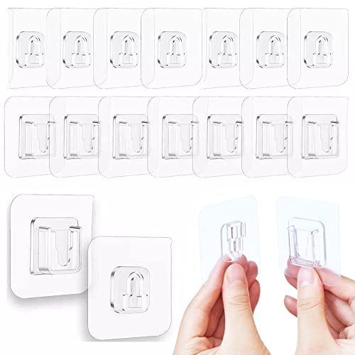 wjq&linyuzi 10pcs Double-Sided Adhesive Kitchen Wall Hook Hanger Strong Transparent Wall Storage Sucker for Kitchen Bathroom Hooks, Clear