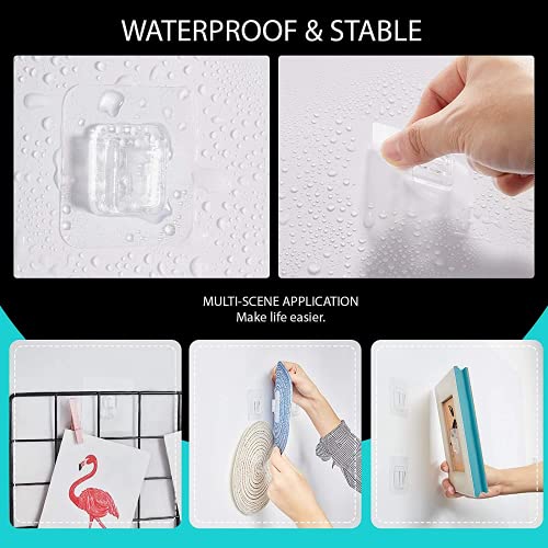 wjq&linyuzi 10pcs Double-Sided Adhesive Kitchen Wall Hook Hanger Strong Transparent Wall Storage Sucker for Kitchen Bathroom Hooks, Clear