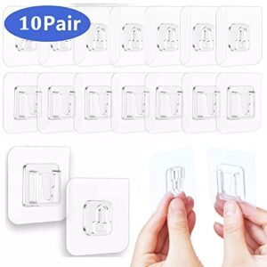 wjq&linyuzi 10pcs Double-Sided Adhesive Kitchen Wall Hook Hanger Strong Transparent Wall Storage Sucker for Kitchen Bathroom Hooks, Clear